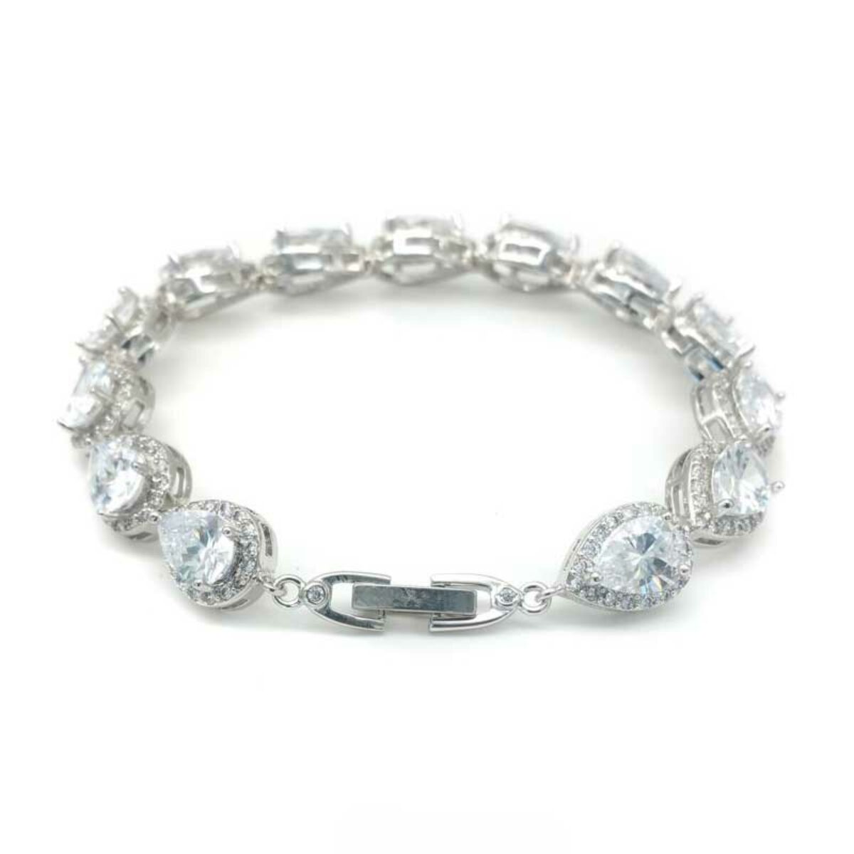 Tear Drop Bridal Bracelet - Simply Stunning In Silver Or Rose Gold.
