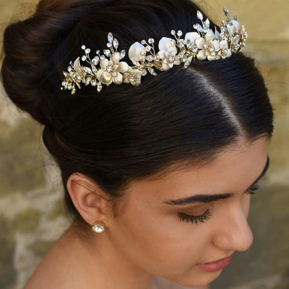 'Georgina' Gold Bridal Crown | Glam Couture