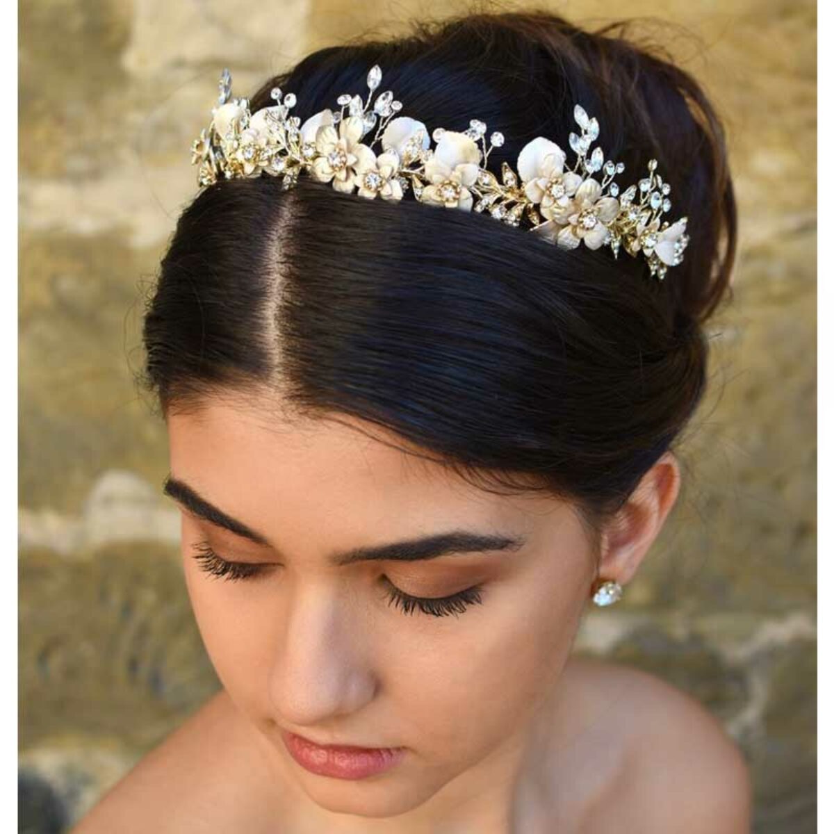 'Georgina' Gold Bridal Crown | Glam Couture