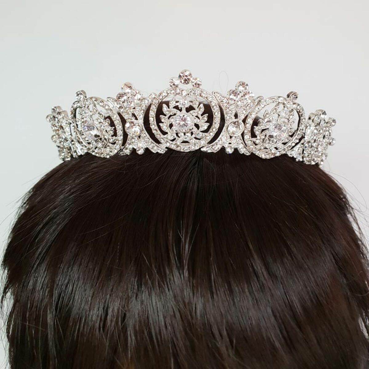'Maliece' Silver Bridal Crown | Glam Couture