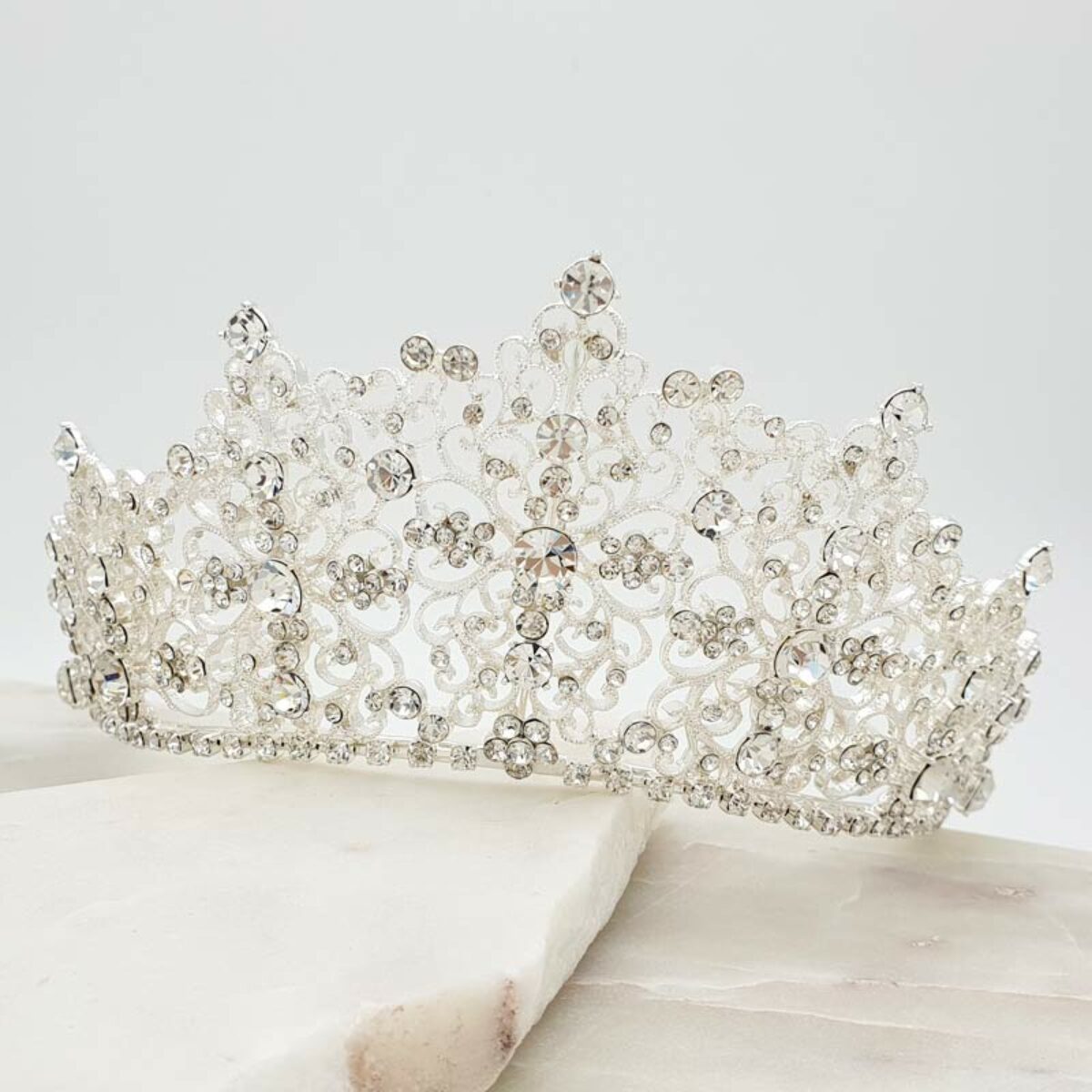 'Eileen' Large Silver Crown | Glam Couture