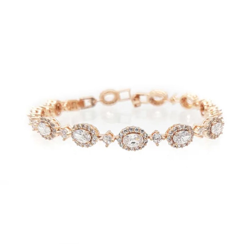 Oval Shaped Bracelet (Silver Or Rose Gold) - 'Monty' | Glam Couture